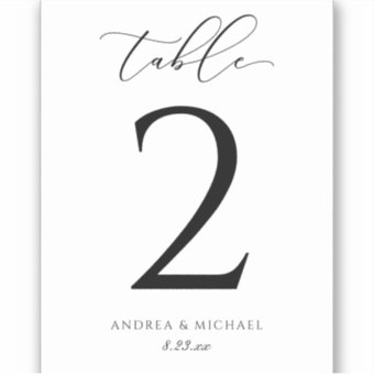 Wine Label Table Numbers Luxury Script Wedding | Zazzle