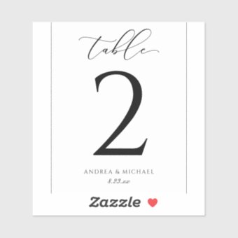 Wine Label Table Numbers Luxury Script Wedding | Zazzle