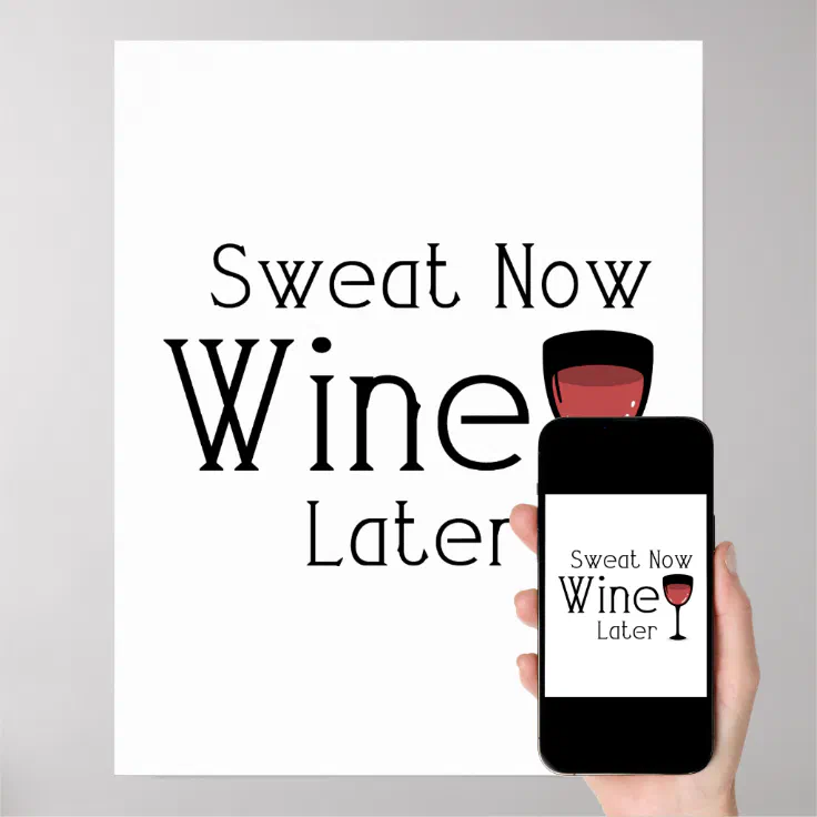 Wine Lover Funny Gym Workout Poster | Zazzle