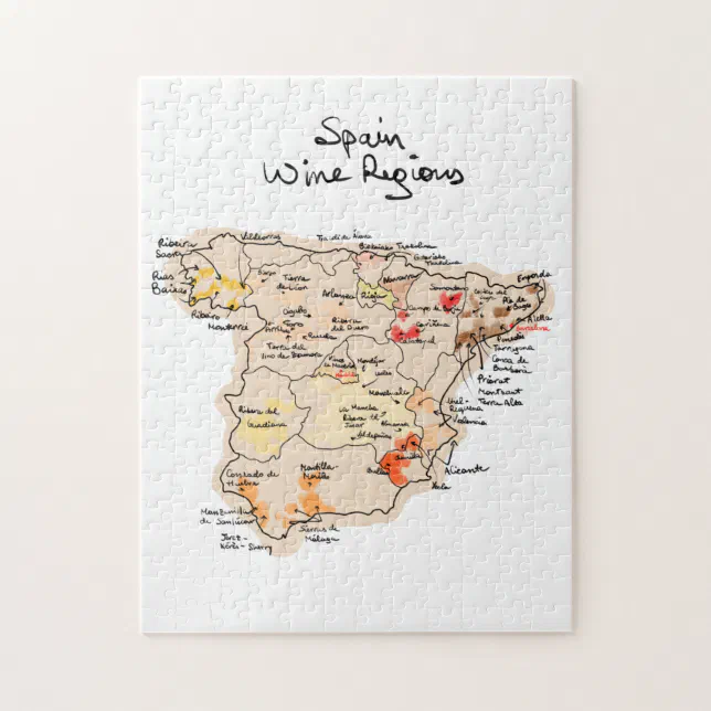 Wine map of Spain Jigsaw Puzzle | Zazzle