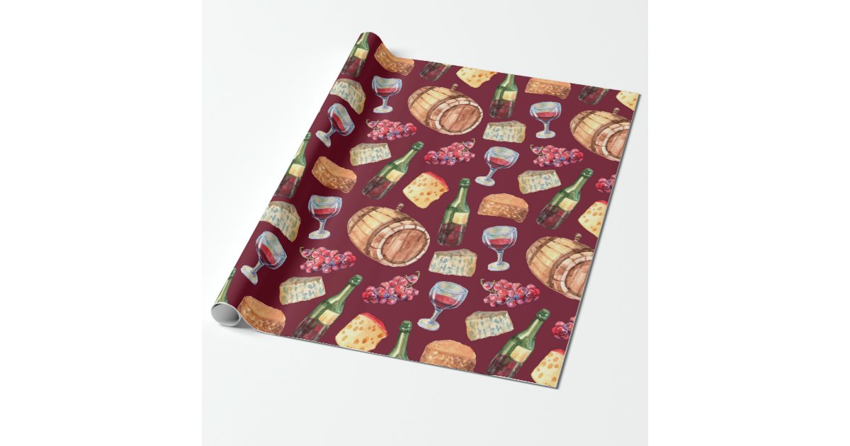 Wine Pattern Wrapping Paper | Zazzle