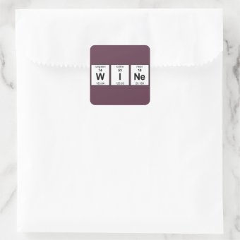 WINe Periodic Table Square Sticker | Zazzle