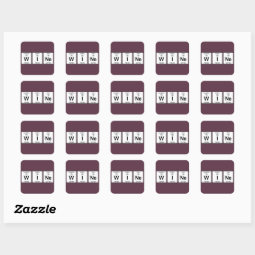 WINe Periodic Table Square Sticker | Zazzle