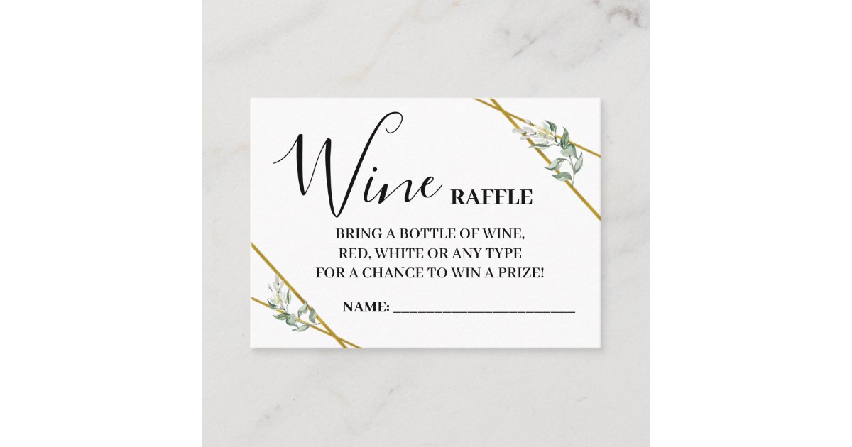 Wine raffle ticket bilingual bridal shower card | Zazzle