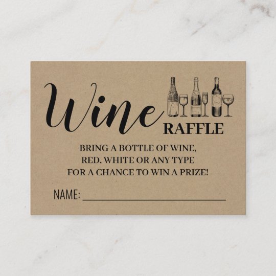 Wine Raffle Ticket Couples Shower Rustic Card | Zazzle.com