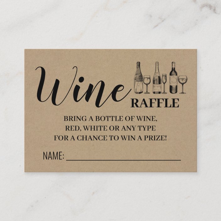 Wine Raffle Ticket Couples Shower Rustic Card | Zazzle.com