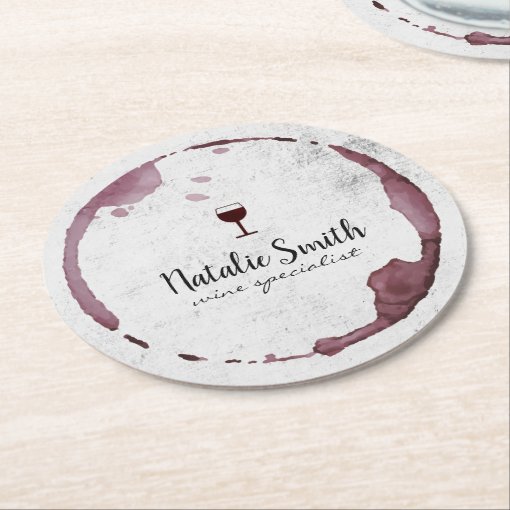 Wine Stain (wine glass) Round Paper Coaster | Zazzle