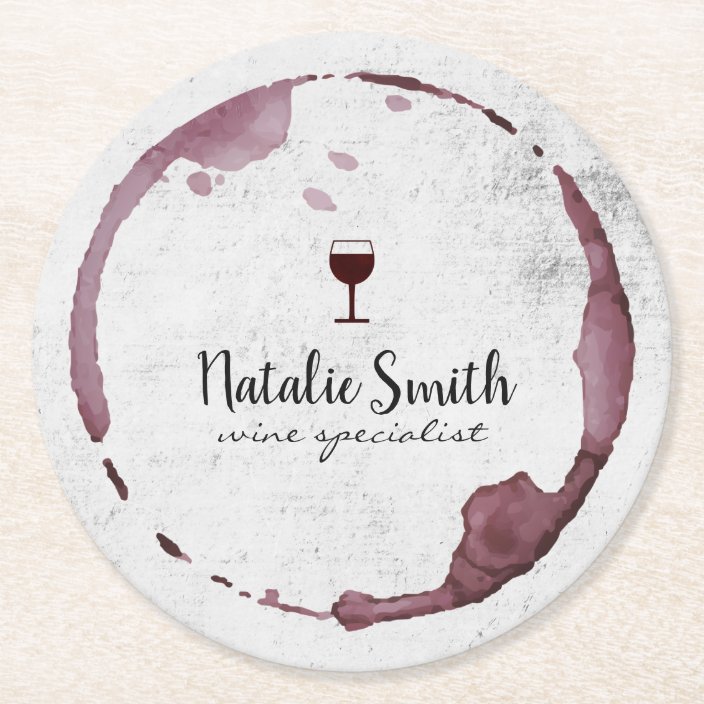 Wine Stain (wine glass) Round Paper Coaster | Zazzle.com