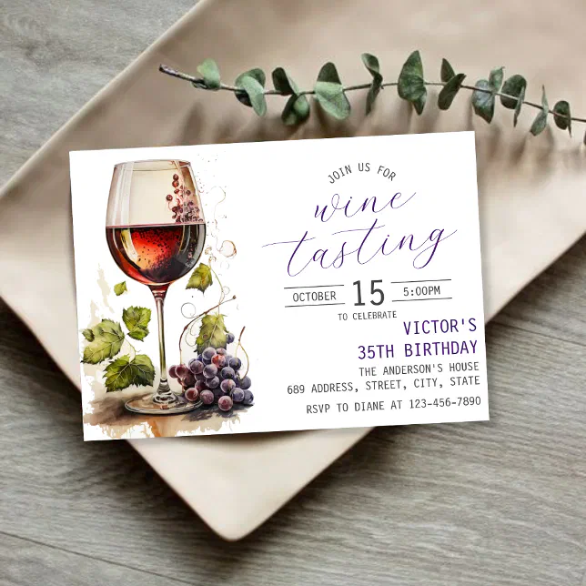 Wine Tasting Birthday Invitation | Zazzle