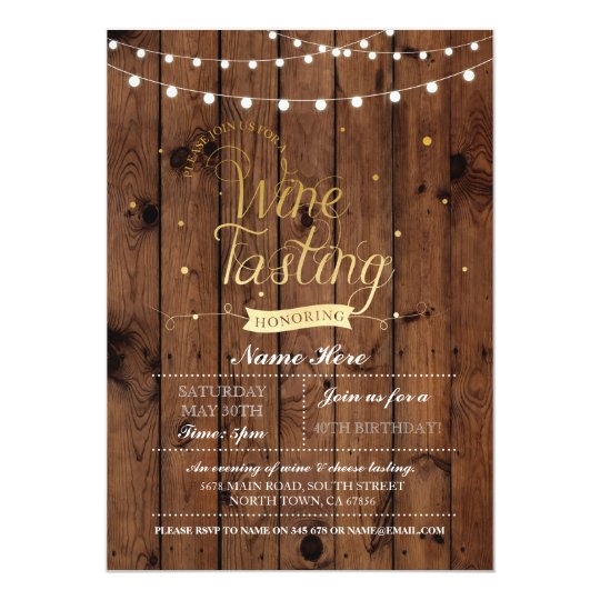 Wine Tasting Birthday Party Wood ANY AGE Invite | Zazzle.com