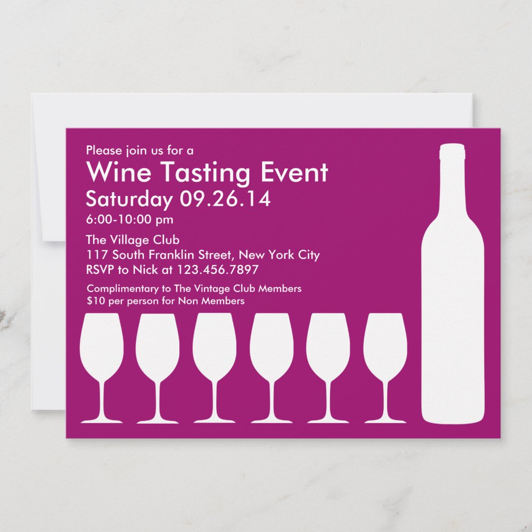 Wine Tasting Event Flat Invitation | Zazzle