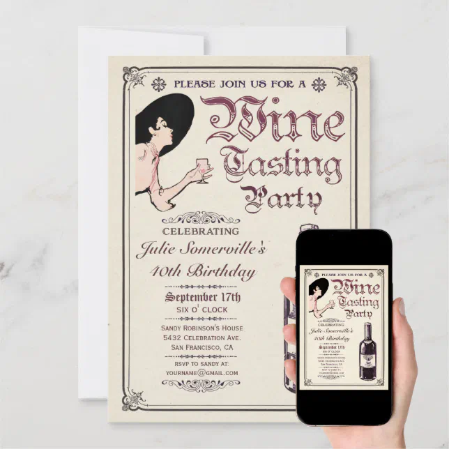 Wine Tasting Party Invitations (v.1) | Zazzle