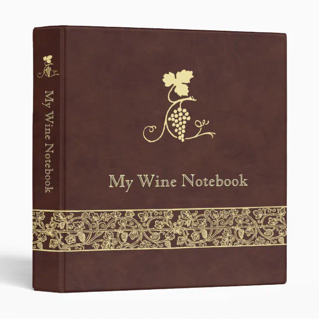 Wine theme binder | Zazzle