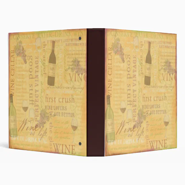 Wine Theme Binder | Zazzle