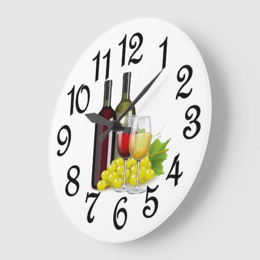 Wine Time Large Clock | Zazzle