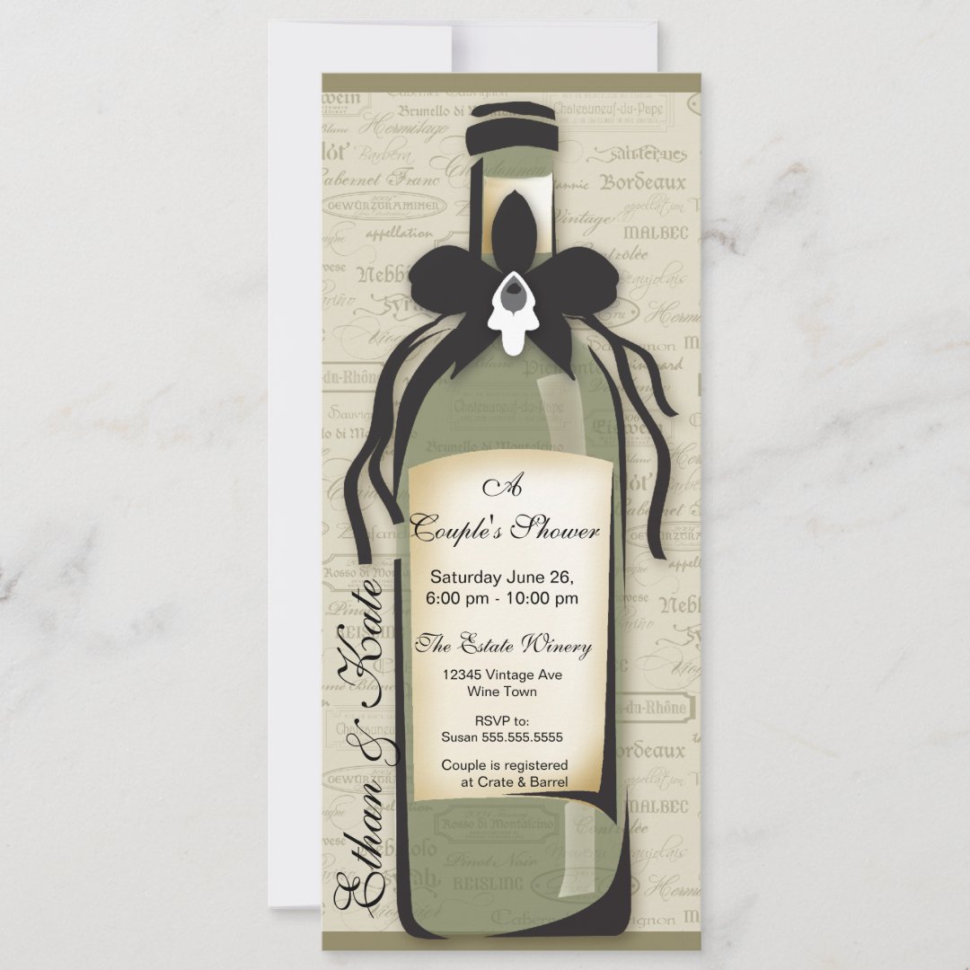 Wine Varietal and Whimsical Bottle Invitation | Zazzle