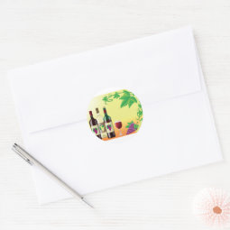 Wine With Grapes Stickers | Zazzle