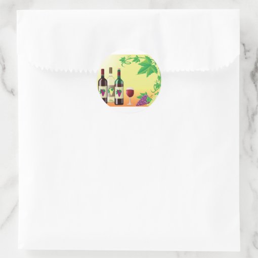 Wine With Grapes Stickers | Zazzle
