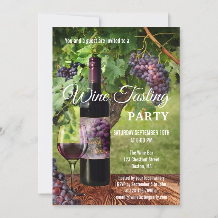 Winery Wine Tasting Event Invitation | Zazzle