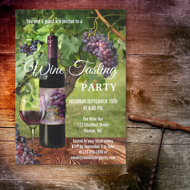 Winery Wine Tasting Event Invitation | Zazzle