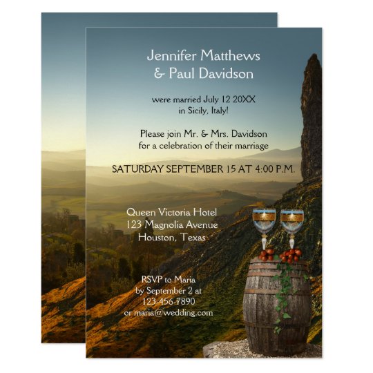 Winery Wine Themed After Wedding Invitation | Zazzle.com
