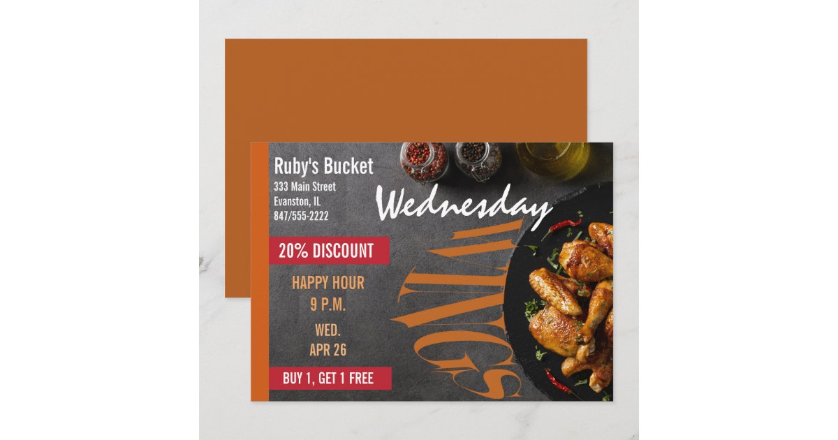 wing night restaurant invitation | Zazzle