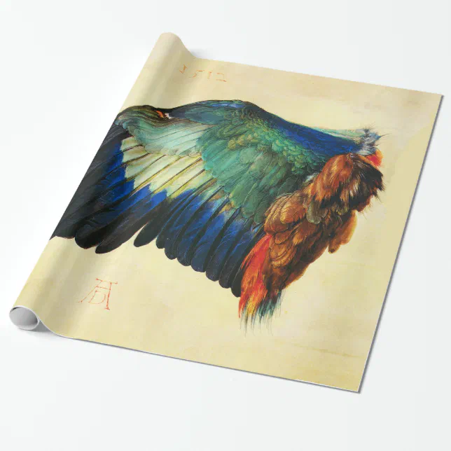 WING OF AN EUROPEAN ROLLER Durer Wrapping Paper | Zazzle