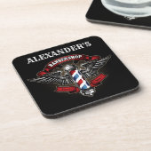 Winged Barber Pole Coaster | Zazzle