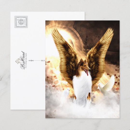Winged Collie Angel in Dog's Heaven Postcard | Zazzle.com