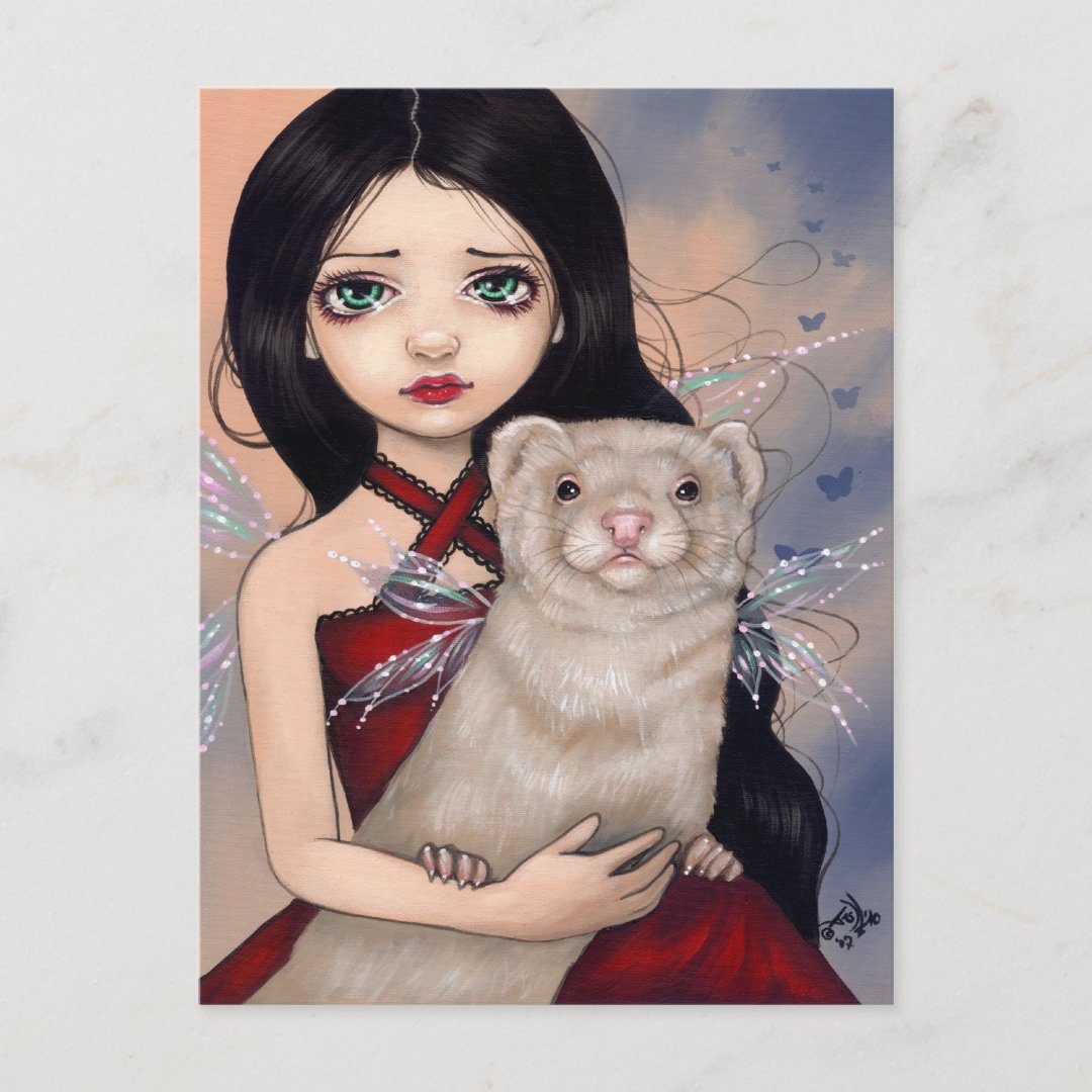 "Winged Ferret" Postcard | Zazzle