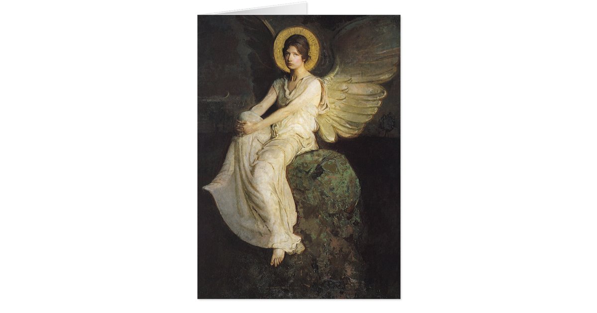 Winged Figure Seated Upon a Rock by Abbott Thayer | Zazzle