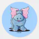 Winged Hippo Gift Classic Round Sticker | Zazzle