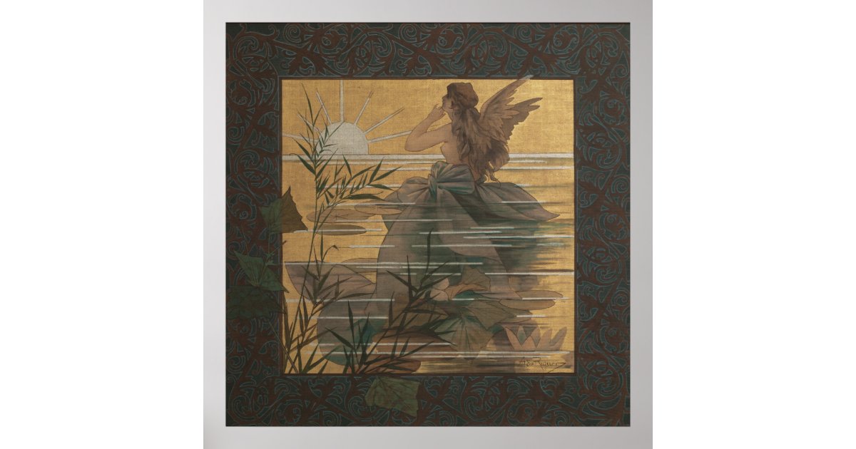 Winged Nymph At Sunrise Poster | Zazzle