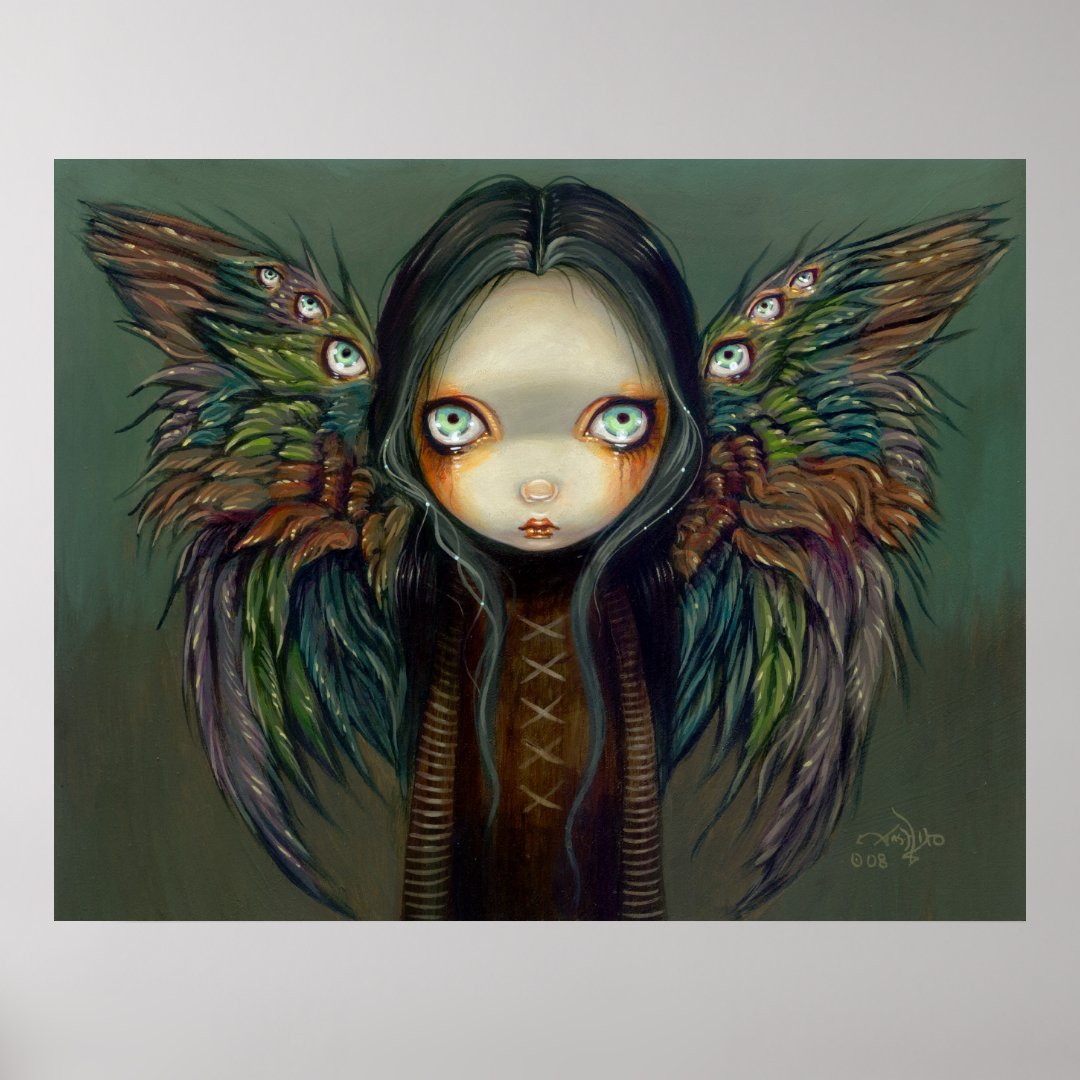 Winged Seer gothic angel fairy Art Print | Zazzle