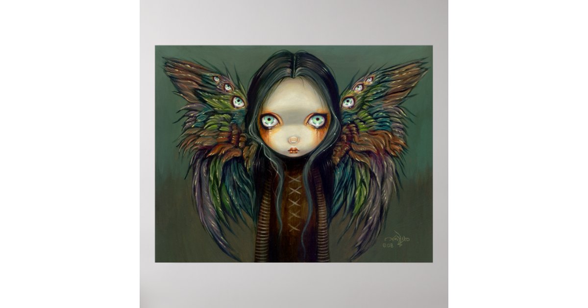 Winged Seer gothic angel fairy Art Print | Zazzle