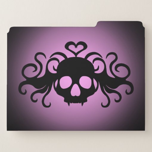 Winged skull Gothic Halloween File Folder | Zazzle