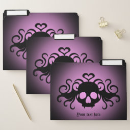 Winged skull Gothic Halloween File Folder | Zazzle