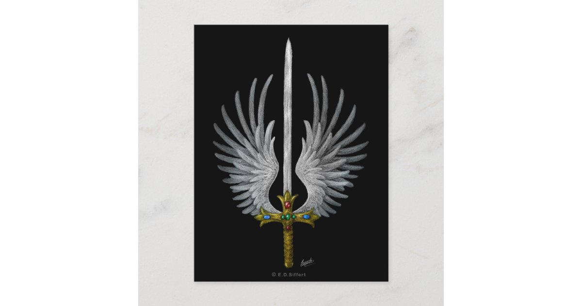 Winged Sword Postcard | Zazzle