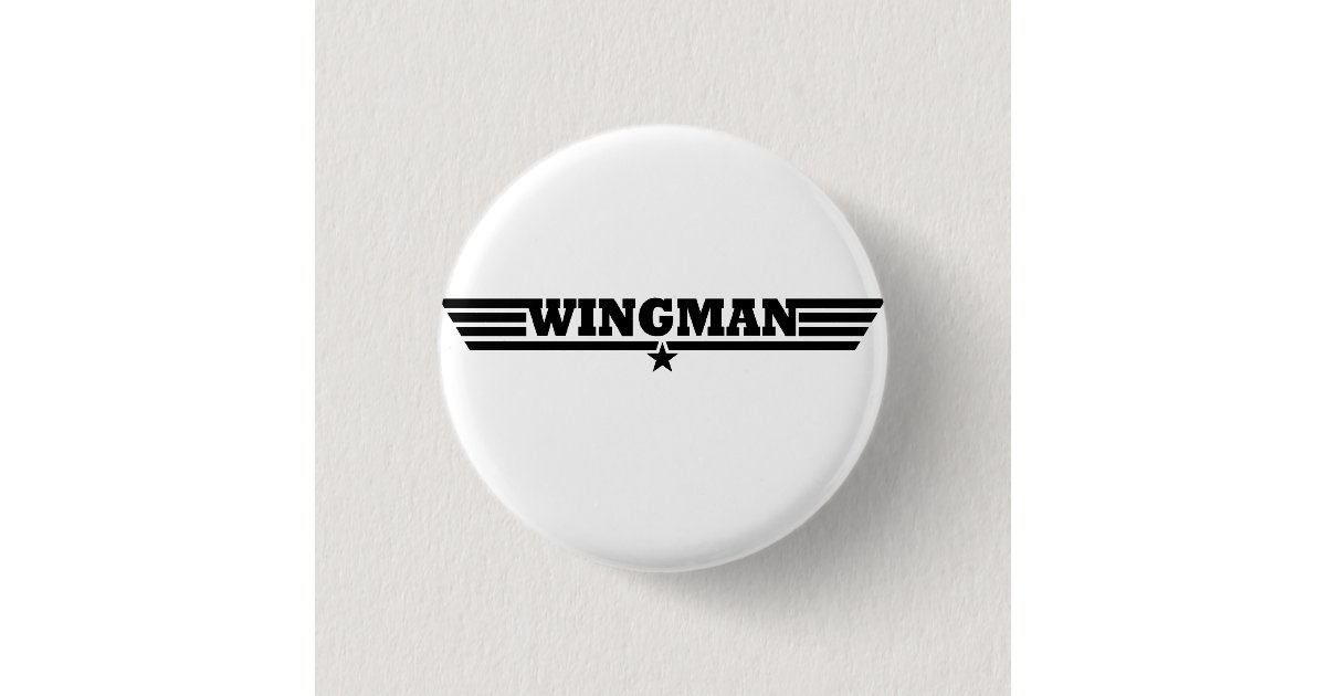 Wingman Wings Logo Pinback Button | Zazzle