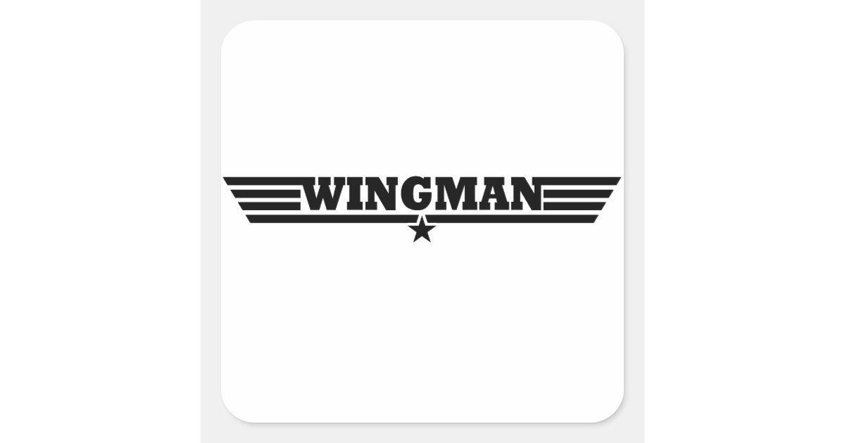 Wingman Wings Logo Square Sticker | Zazzle