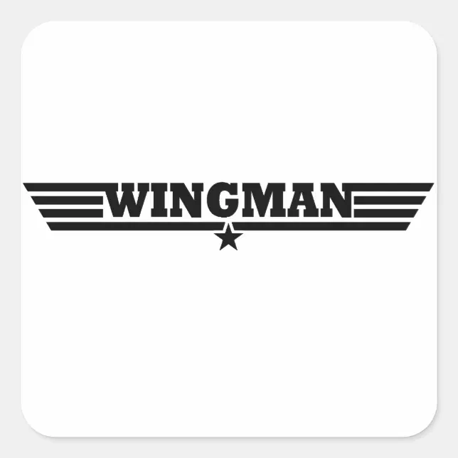 Wingman Wings Logo Square Sticker | Zazzle