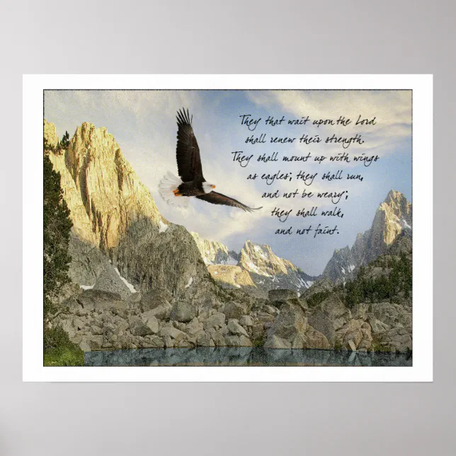 Wings As Eagles Isaiah 40:31 Poster | Zazzle