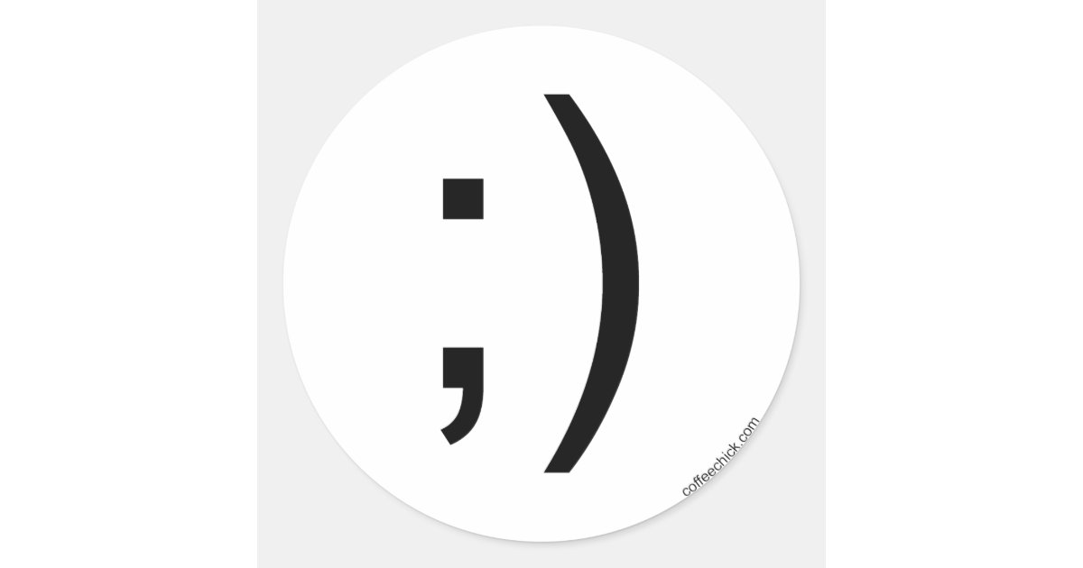 Wink emoticon classic round sticker | Zazzle