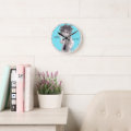 Winking Anime Guy, Original Drawing Round Clock | Zazzle