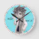 Winking Anime Guy, Original Drawing Round Clock | Zazzle