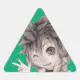 Winking Anime Guy, Original Drawing Triangle Sticker | Zazzle