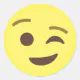 Winking Emoji Classic Round Sticker | Zazzle