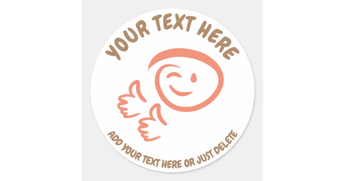 Winking Emoji Face Two Thumbs Up. Doodle. Template Classic Round ...