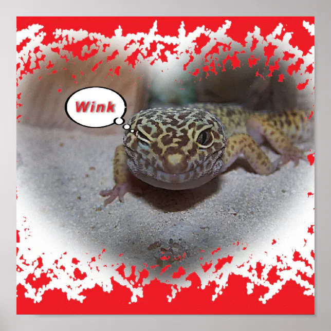 Winking Leopard Gecko Lizard Poster | Zazzle