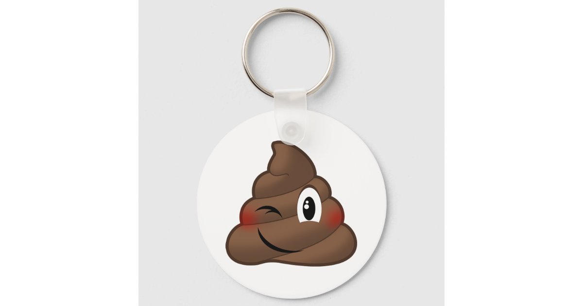Winking Poop Emoji Keychain | Zazzle